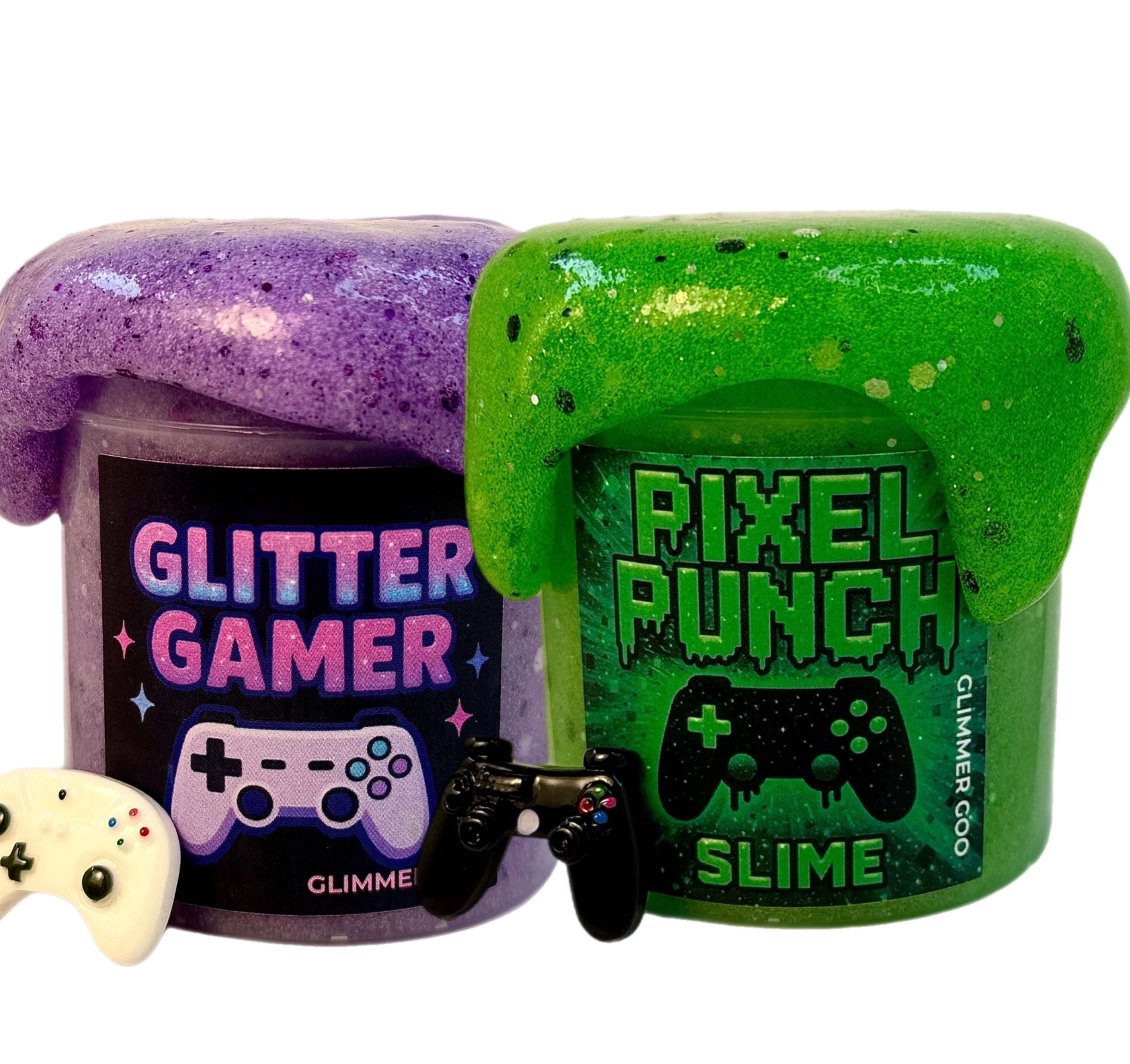 Gamer Slime Bundle - Glitter Gamer & Pixel Punch, Scented Slime Gift Set for Kids, Jelly Slime ...