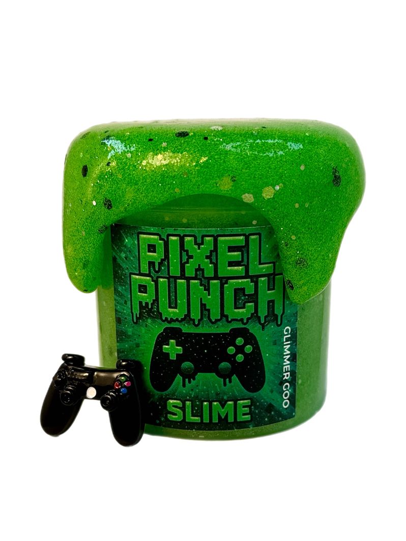 Pixel Punch - Green Jelly Slime with Pixel Sparkle, Scented Sour Apple ...